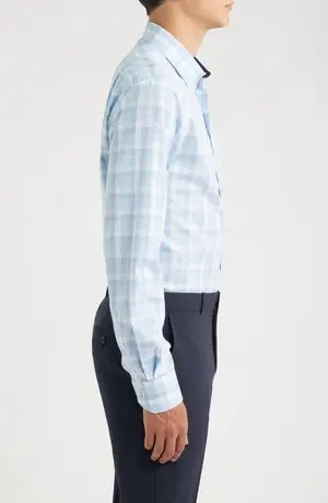 Lorenzo Uomo Trim Fit Plaid Check Cotton Dress Shirt