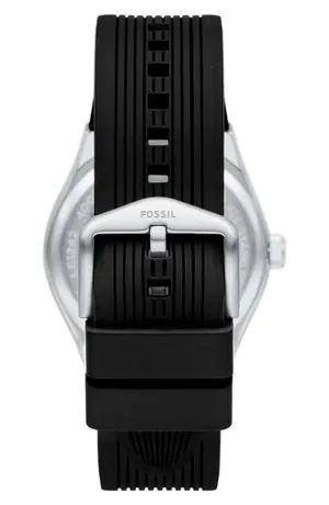 Fossil Big Tic Anadigi Silicone Strap Watch - Black