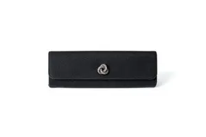 MICHELLE WILHITE Loulou Clutch With Embellished Knot Hardware - Black