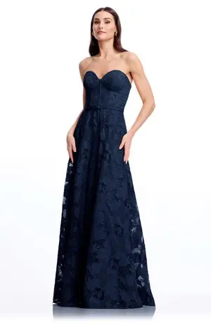 Dress The Population Pierson Floral Lace Strapless Gown