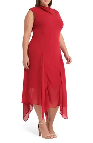 ESTELLE Holly Handkerchief Hem Midi Dress