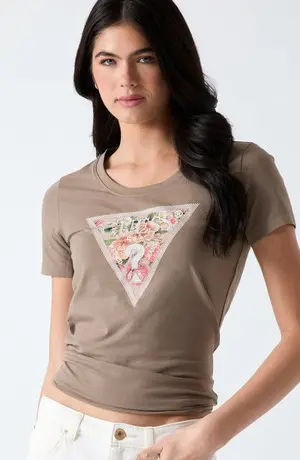 Guess Peony Triangle Graphic T-shirt