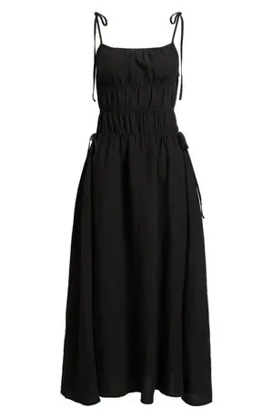 A.REN Novella Tie Strap Linen Maxi Dress