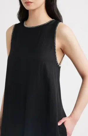 A.REN Clio Sleeveless Maxi Dress With Contrast Stitching