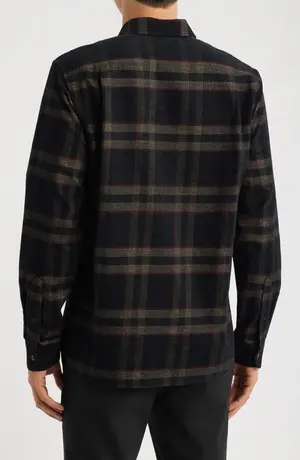 Vince Holme Plaid Cotton Corduroy Button-up Shirt - Terrapin Combo