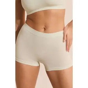 ETAM Amande Seamless Cotton Blend Boyshorts - Anise