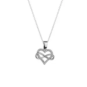 SPERO LONDON Sterling Infinity Heart Pendant Necklace - Silver