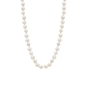 SPERO LONDON Small Natural Freshwater Pearl Strand Necklace - Silver