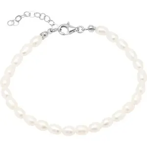 SPERO LONDON Natural Freshwater Seed Pearl Strand Bracelet With Sterling Accents - Silver