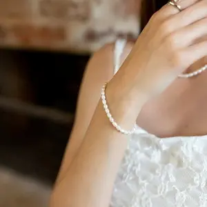 SPERO LONDON Natural Freshwater Seed Pearl Strand Bracelet With Sterling Accents