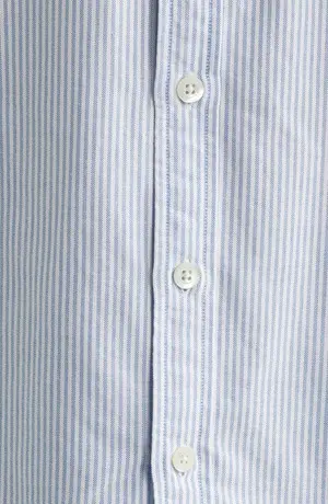 CORRIDOR Stripe Cotton Button-down Oxford Shirt - Blue