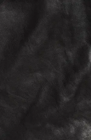 Caslon Leather Moto Jacket With Removable Hood