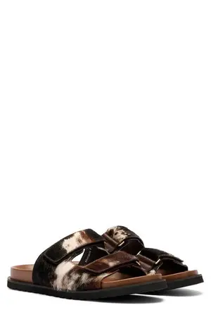 MARC NOLAN Monaco Calf Hair Slide Sandal - Dark Horse