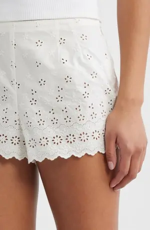 DÔEN Arda Eyelet Organic Cotton Mini Shorts