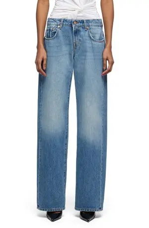 7 For All Mankind Low Straight Leg Jeans - Shadowcrest