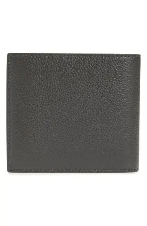 Thom Browne Pebbled Leather Bifold Wallet - Dark Grey