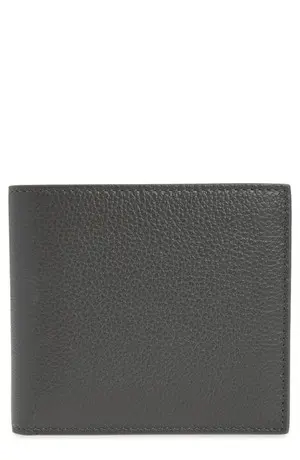 Thom Browne Pebbled Leather Bifold Wallet - Dark Grey