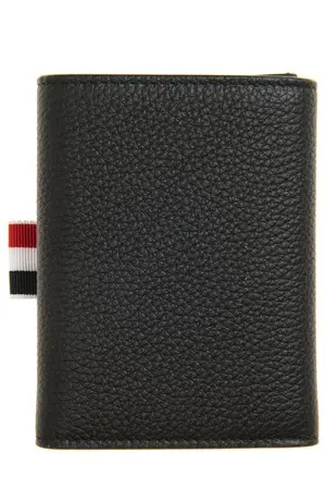 Thom Browne Snap Soft Pebble Leather Trifold Wallet - Black