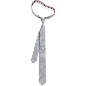 Thom Browne Jacquard Stripe Silk Tie - Medium Grey