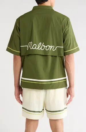 MALBON Playa Short Sleeve Half Zip Popover Windshirt