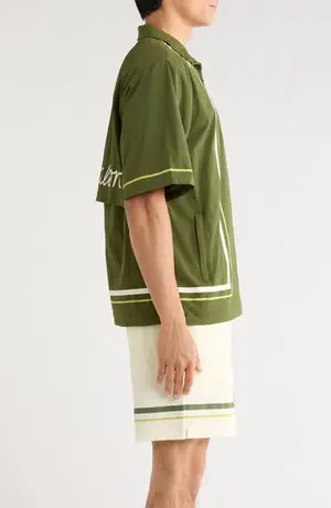 MALBON Playa Short Sleeve Half Zip Popover Windshirt