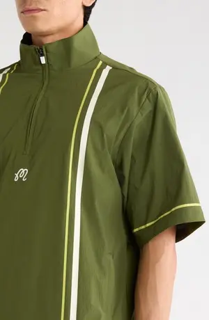 MALBON Playa Short Sleeve Half Zip Popover Windshirt