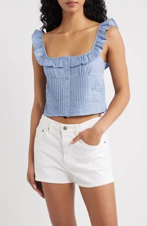 PETAL & PUP Petal & Pup Dervla Pintuck Ruffle Tank