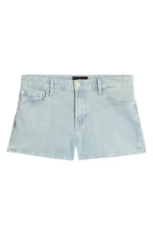 7 For All Mankind Low Rise Striped Denim Shorts