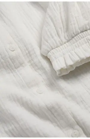 SEASALT CORNWALL Organic Cotton Button-up Top With Ruffle Trim