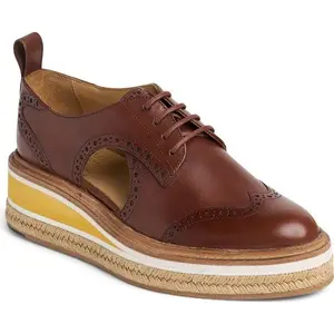 THE OFFICE OF US Ms. Sherman Leather Derby With Platform Sole - Walnut