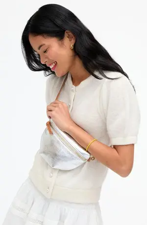 Clare V. Petit Metallic Leather Belt Bag