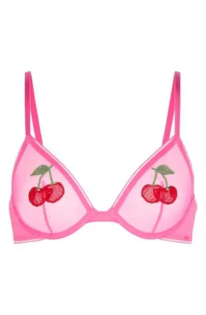 SAVAGE X FENTY Cherry Nouveau Mesh Unlined Bra