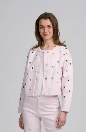 ELLE COLLECTION Grommet Detail Jacket - Pink