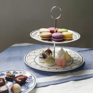 Twig New York Heritage Blue Bird 2 Tiered Cake Stand