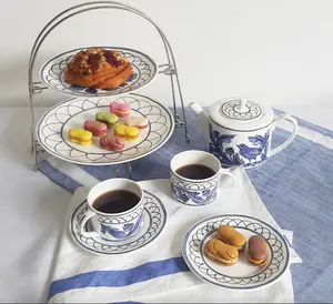 Twig New York Heritage Blue Bird 2 Tiered Cake Stand