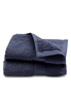 BOLL & BRANCH Plush Set Of 2 Washcloths - Coastal Navy