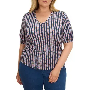 NIC+ZOE Elbow Sleeve V-neck T-shirt