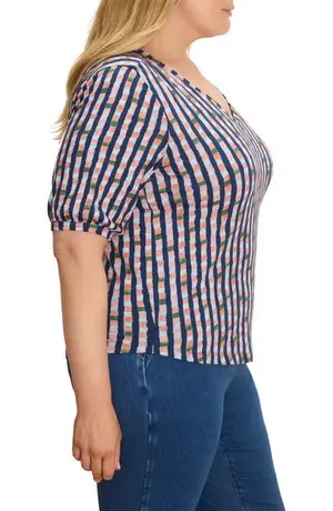 NIC+ZOE Elbow Sleeve V-neck T-shirt