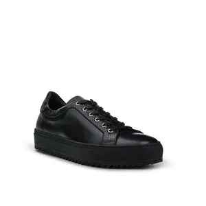 TIANNIA BARNES R. Alexander Lace Up Sneakers With Snakeskin Detailing