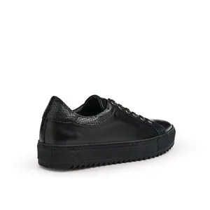 TIANNIA BARNES R. Alexander Lace Up Sneakers With Snakeskin Detailing