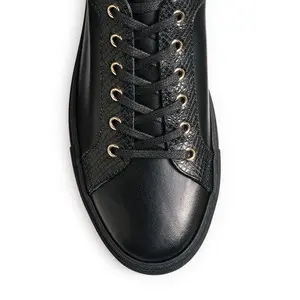 TIANNIA BARNES R. Alexander Lace Up Sneakers With Snakeskin Detailing