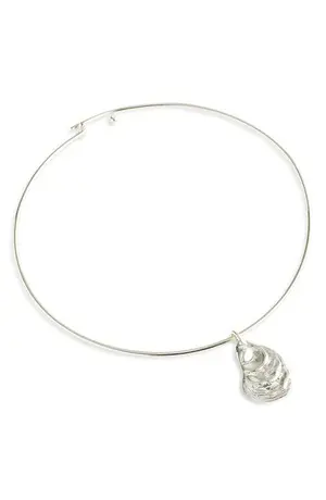 Madewell Shell Wire Choker Necklace - Warm Silver