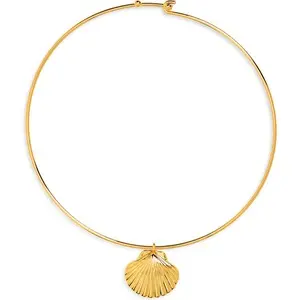 Madewell Shell Wire Choker Necklace - Antique Gold