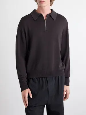 Studio Nicholson Paper Half-zip Polo Sweater