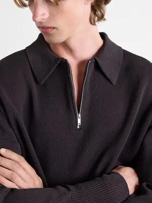 Studio Nicholson Paper Half-zip Polo Sweater