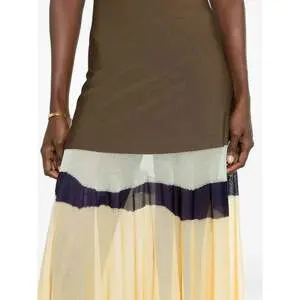 Fendi Day Dress With Horizontal Stripes