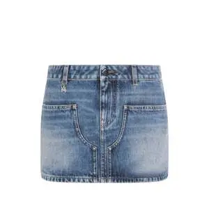 Amiri Denim Skirt With Charm Detail - Blue