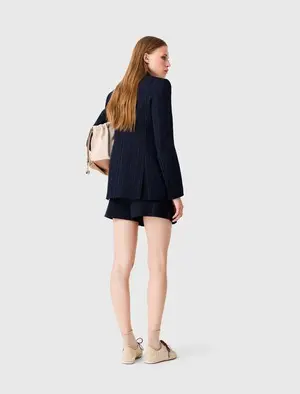 Maje Double-breasted Pinstripe Suit Jacket