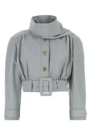 Chloé Light Grey Linen Blend Jacket - Gray