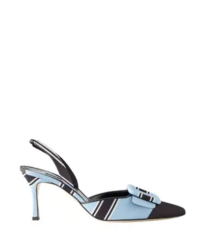 MANOLO BLAHNIK Emilia Wickstead Maysli 70 Striped Grosgrain Slingback Pumps